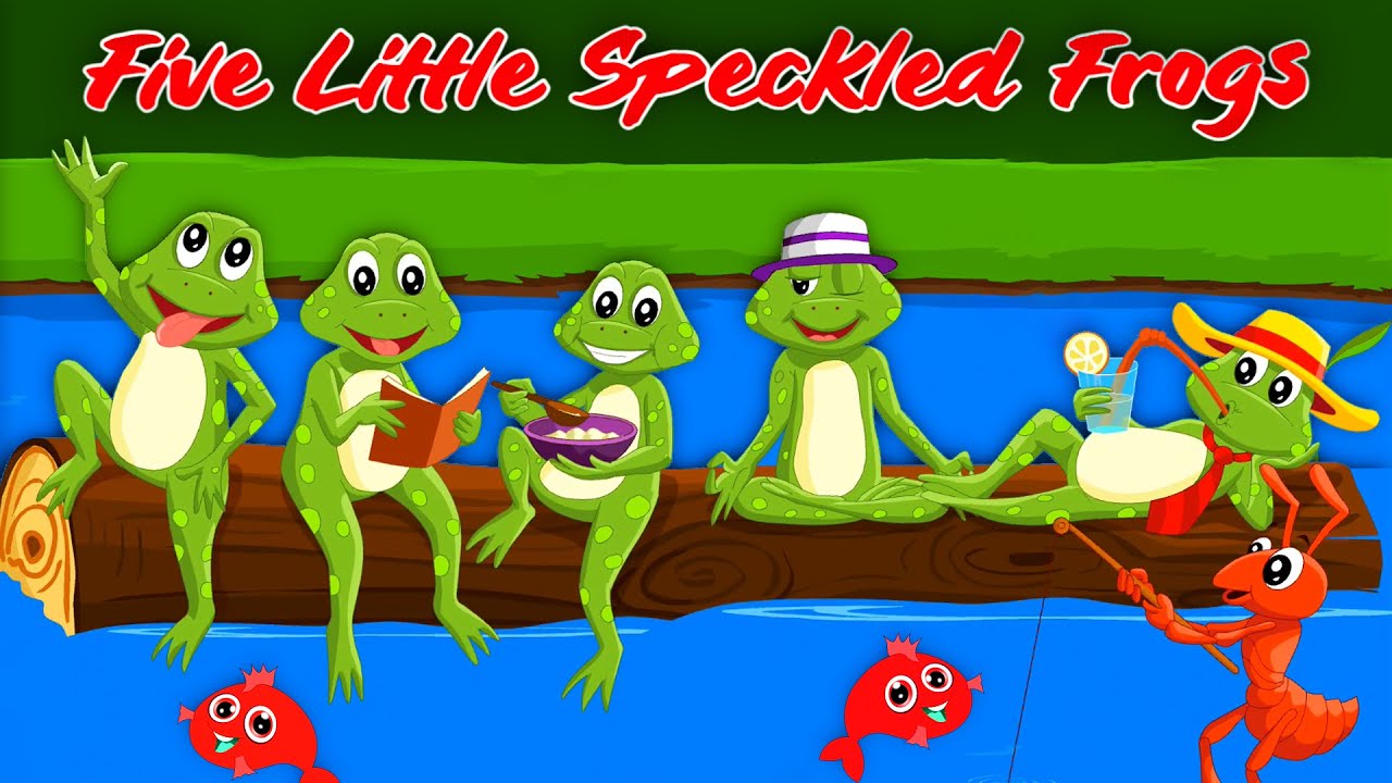 Five Little Speckled Frogs // Nursery Rhymes and Kids Songs with Lyrics ...