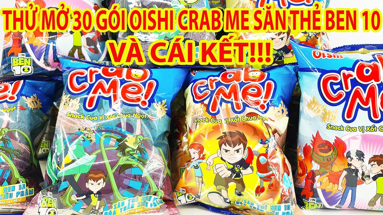 Thử Bóc bánh Oishi Crab Me Ben 10 Có Gì Bên Trong 30 Gói | Toy Channel ...