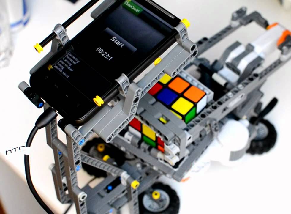 CubeDroid - NXT Lego Robot + Android Cellphone - YouTube