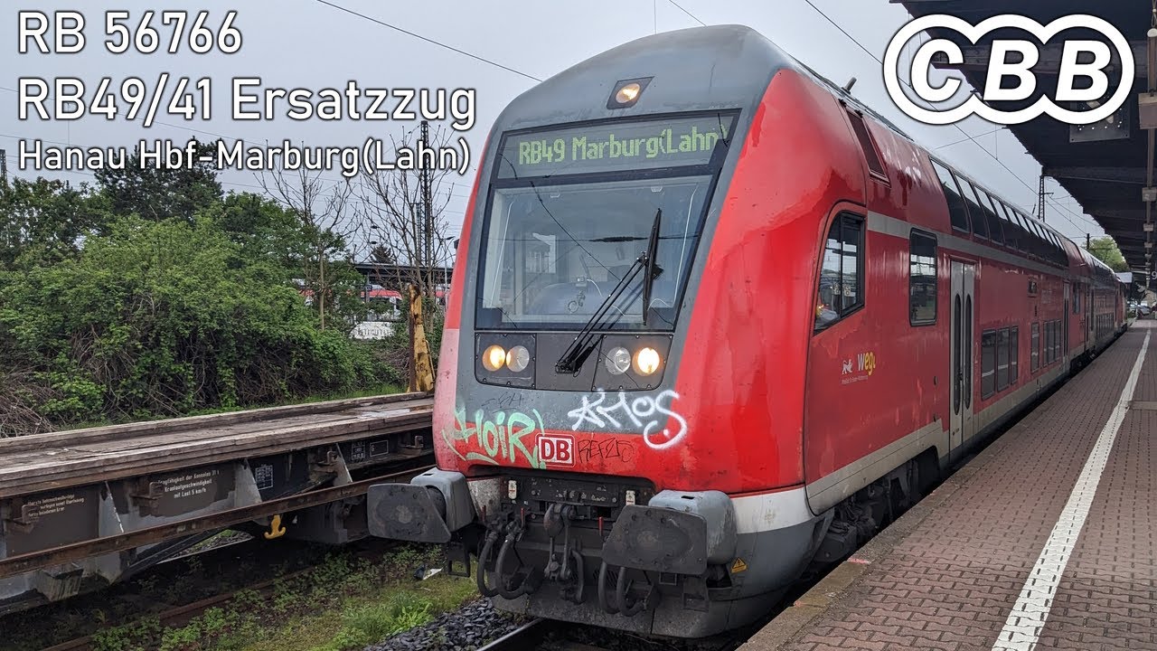 Führerstandsmitfahrt [763 DBpbzfa] RB 49/41 Hanau Hbf - Marburg(Lahn ...