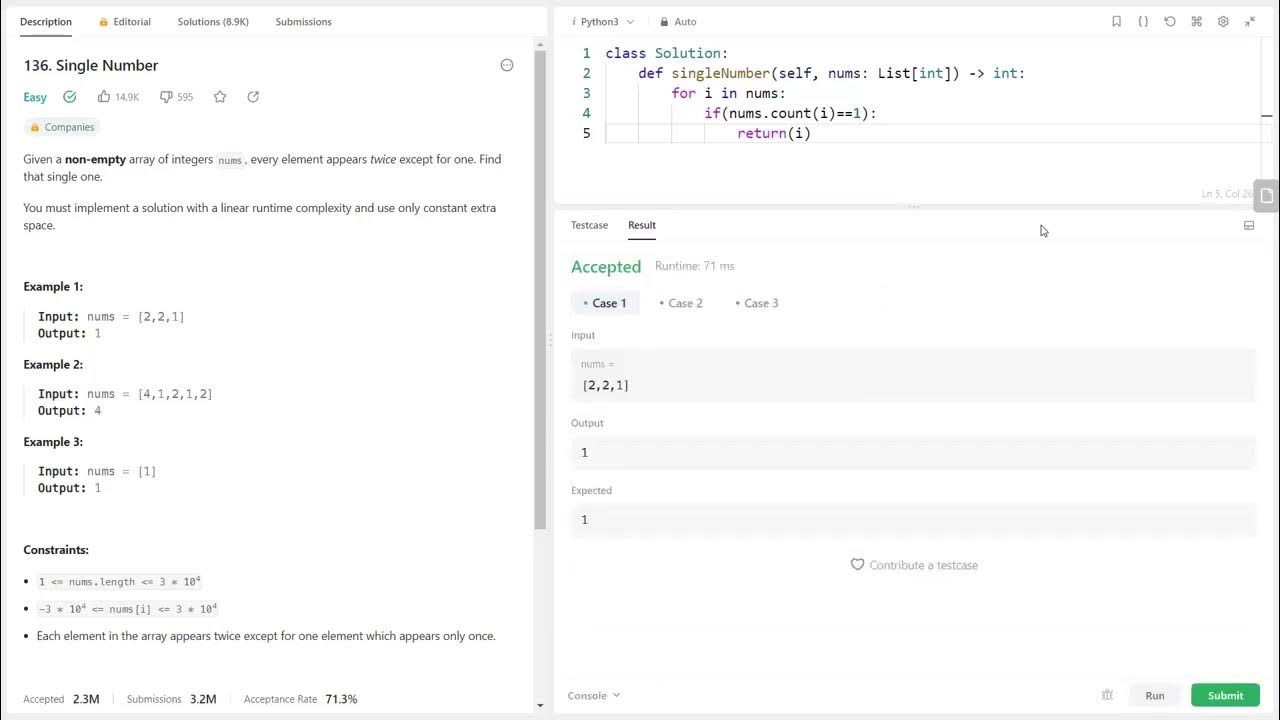 single number on leetcode #python #leetcode #shorts #interview - YouTube