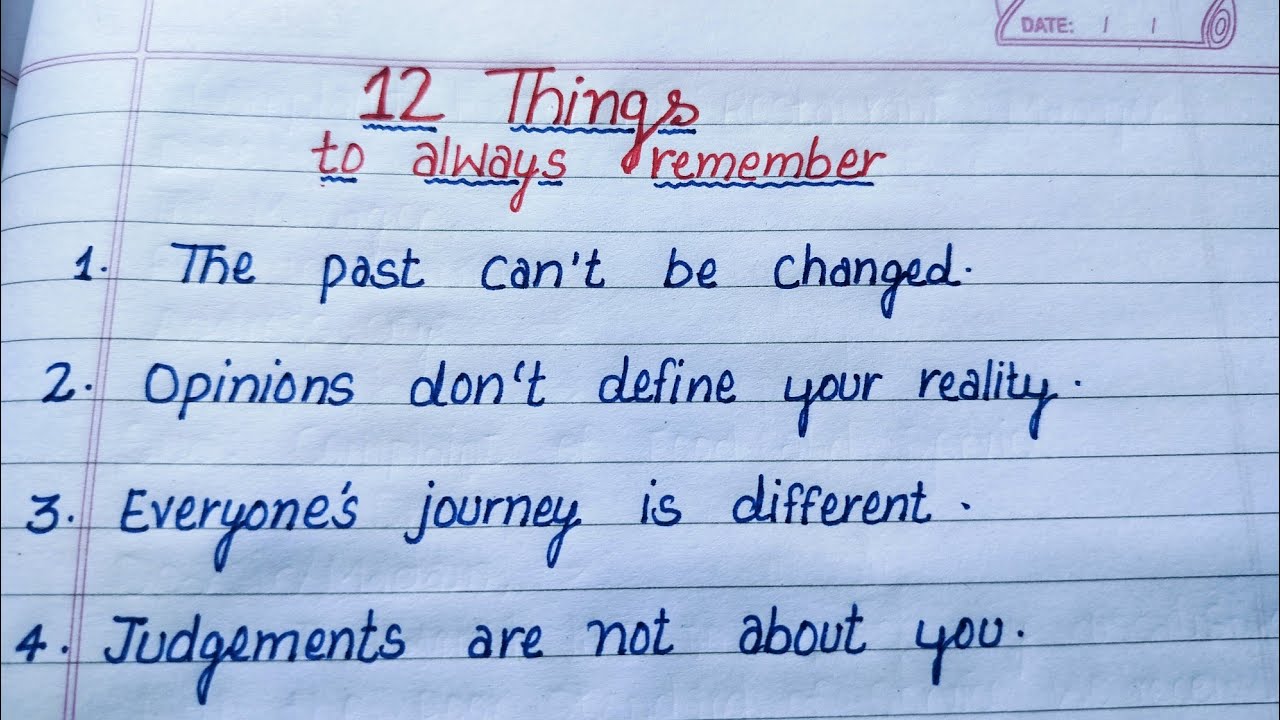 12 things to always remember | Things to remember in life - YouTube