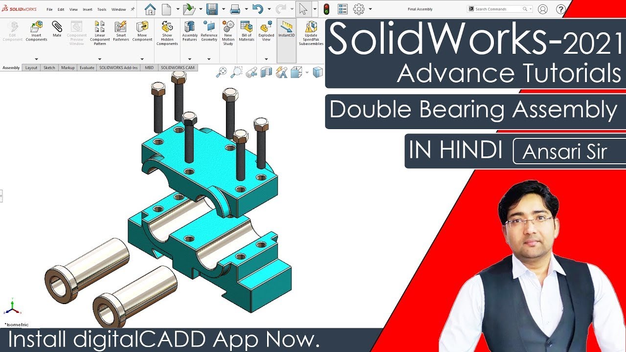 Double Bearing Assembly In SolidWorks SolidWorks Full Course double-bearing-assembly-in-solidworks-solidworks-full-course