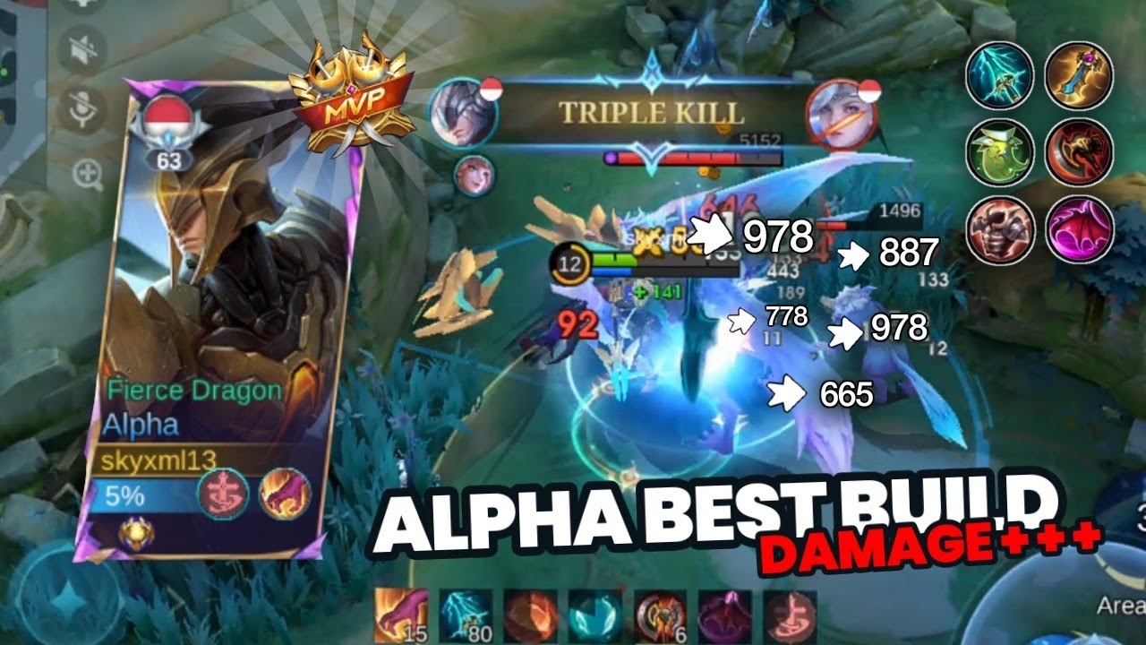 BEST BUILD ALPHA!! SETINGAN BUILD & EMLEM ALPHA 2024! - YouTube