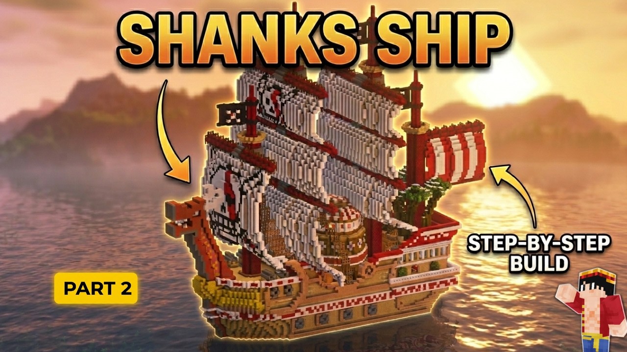 How to Build the Shank's Ship in Minecraft — Part 2 | Step-by-Step ...