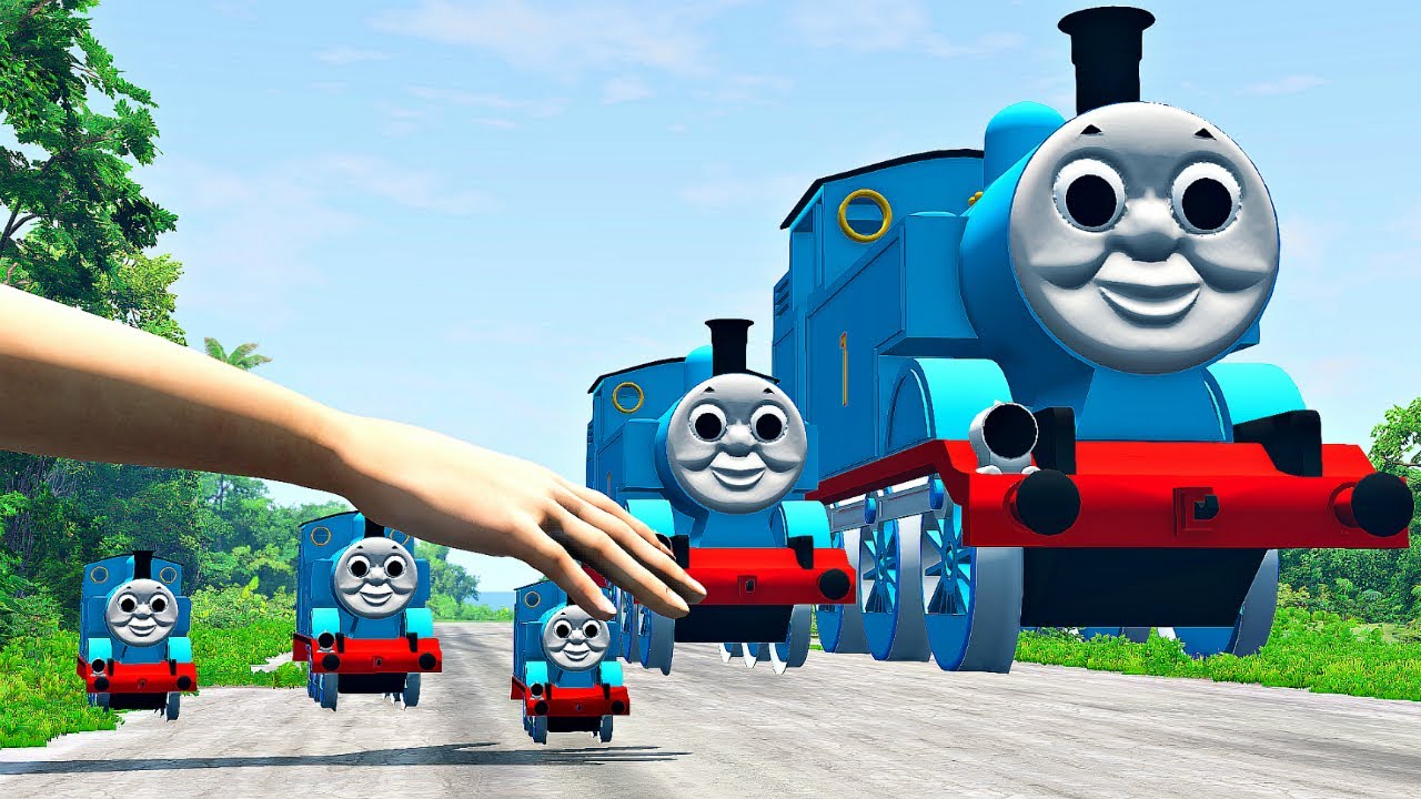 Big & Small Thomas the Tank Engine vs Giant Hand Slap | BeamNG.Drive ...