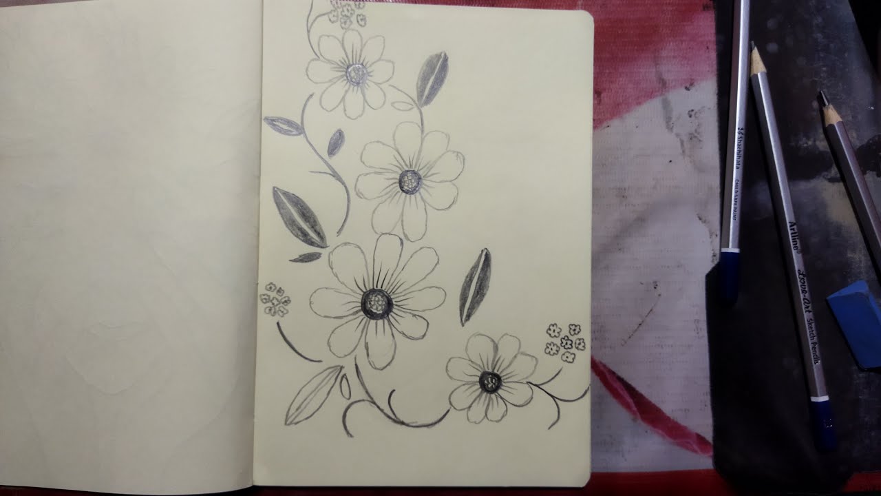 How to dra flowar pencil drawing easy - YouTube