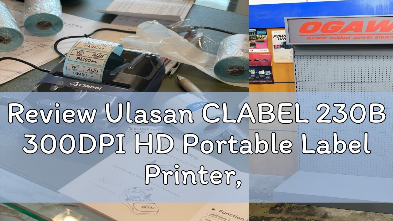 Review Ulasan CLABEL 230B 300DPI HD Portable Label Printer, Sticker ...