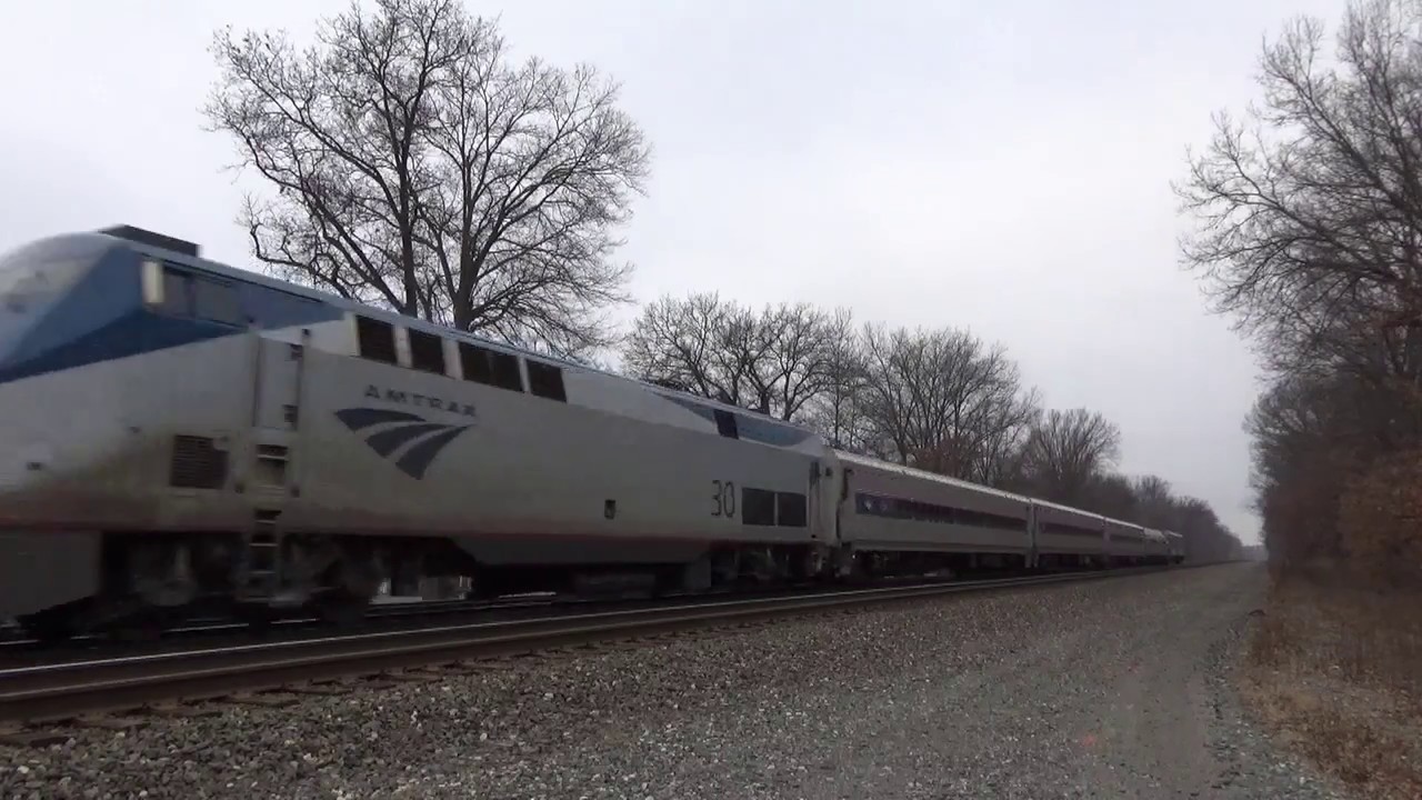 Railfanning - Amtrak 30 Train in the far distance - Chesterton, IN (1 ...