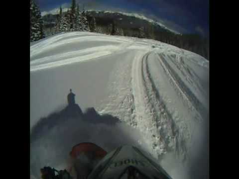 Snowmobile cornice drop - YouTube