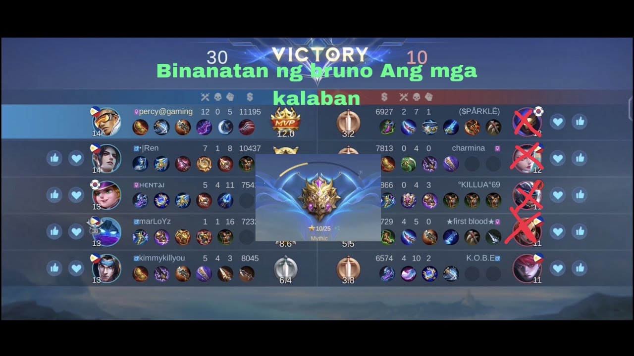 Bruno nang bugbog sa mythic rank game - YouTube