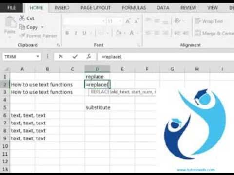 How to use replace and substitute functions in excel - YouTube