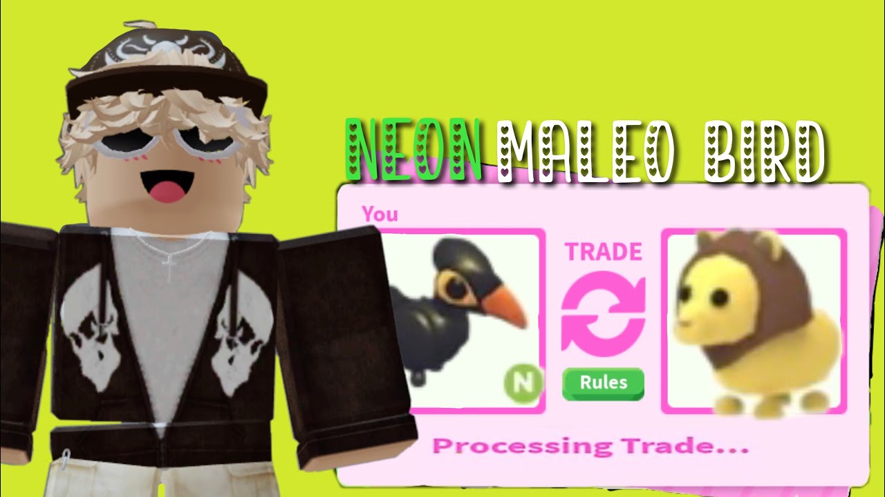 Trading *NEW* NEON MALEO BIRD in Adopt Me! - YouTube