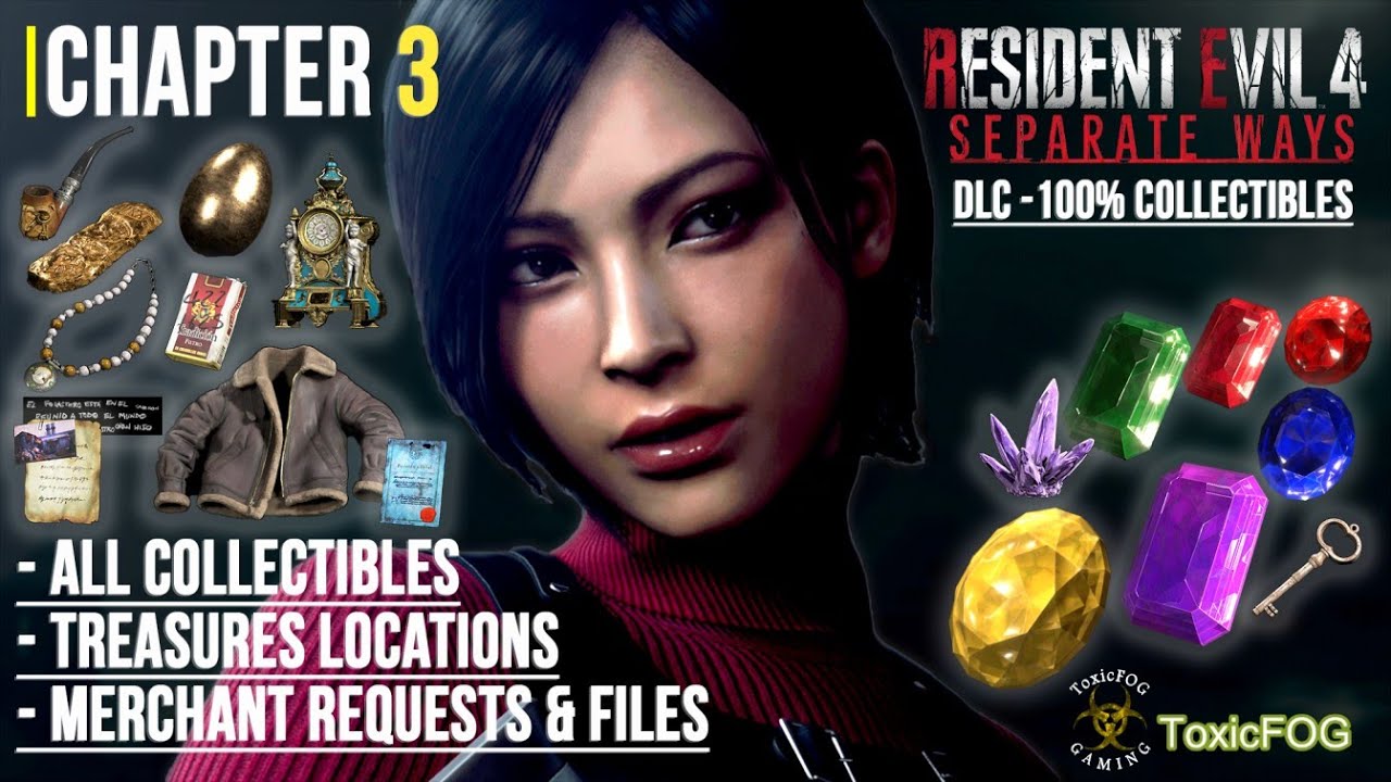 RE4 Remake - Separate Ways DLC [CHAPTER 3] ALL COLLECTIBLES - TREASURES ...