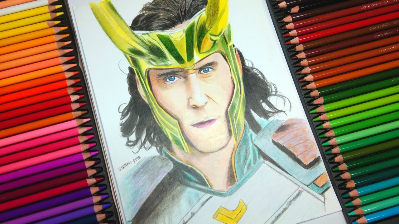 Drawing Loki Disney | How to Draw a Face Realistic Potrait - YouTube