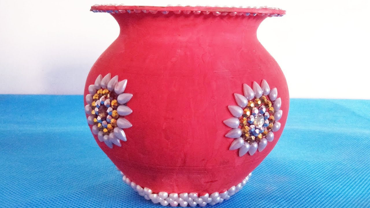 WOW !! How to Decorate Matki at Home | Kalash Decoration | Navratri ...