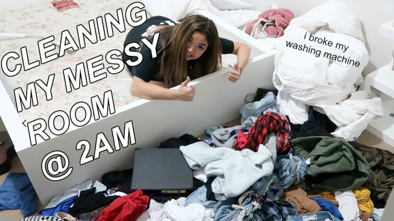 CLEANING MY ROOM AT 2AM (took 3 days) 2018 | maiphammy - YouTube