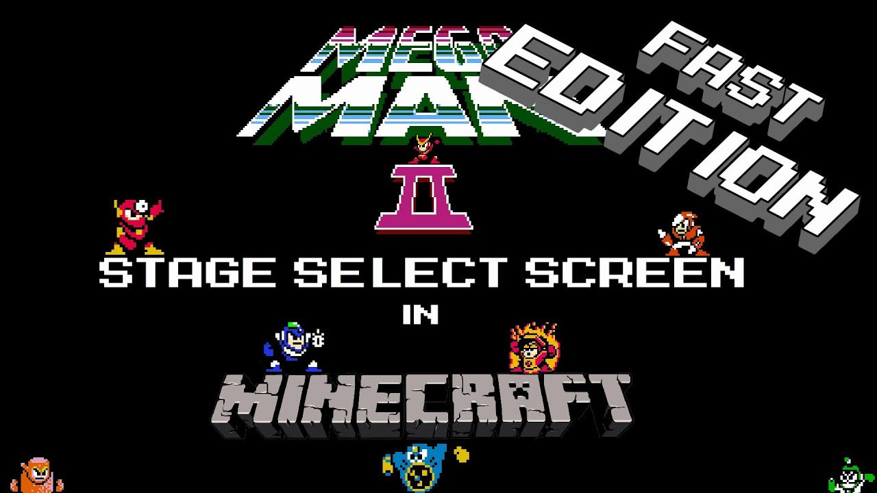 Mega Man 2 Stage Select Screen in Minecraft: Fast Edition (Pixel Art ...