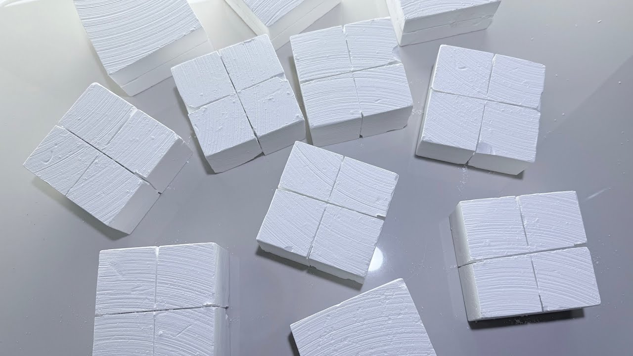 Pure white square chalk丨Split the chalk sideways丨ASMR - YouTube
