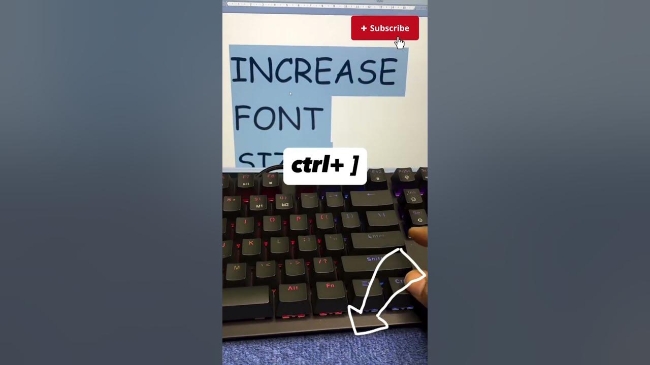 Computer 🖥️ shortcut key for Increase font size - YouTube