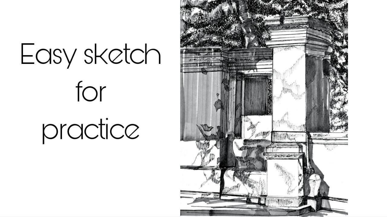 Easy sketch for practice/اسکیچ راحت برای تمرین - YouTube