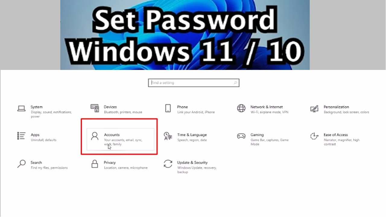 How to Set Password on Windows 11 or 10 PC || How to Lock Screen ...