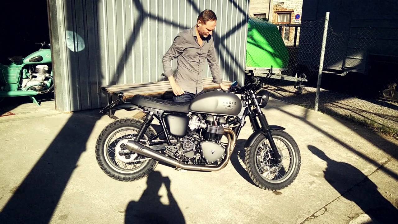 Triumph Thruxton Scrambler: Build Rollout - YouTube