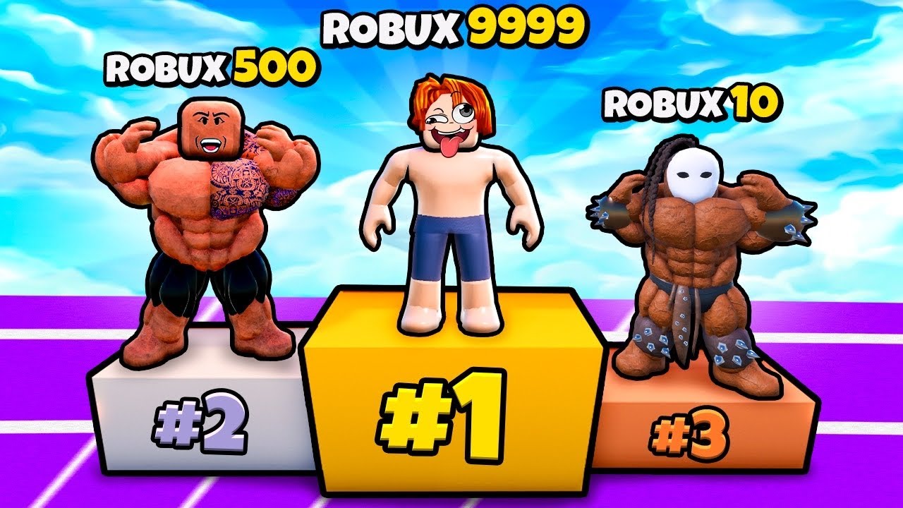 NOOB COM ROBUX INFINITO NA COMPETIÇÃO DE FORÇA NO ROBLOX 💀💀 - YouTube