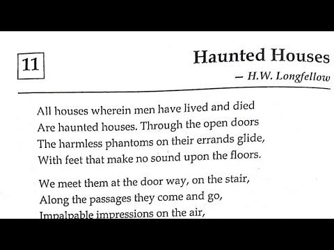 haunted house poem by henry wadsworth longfellow class 10 treasure ...