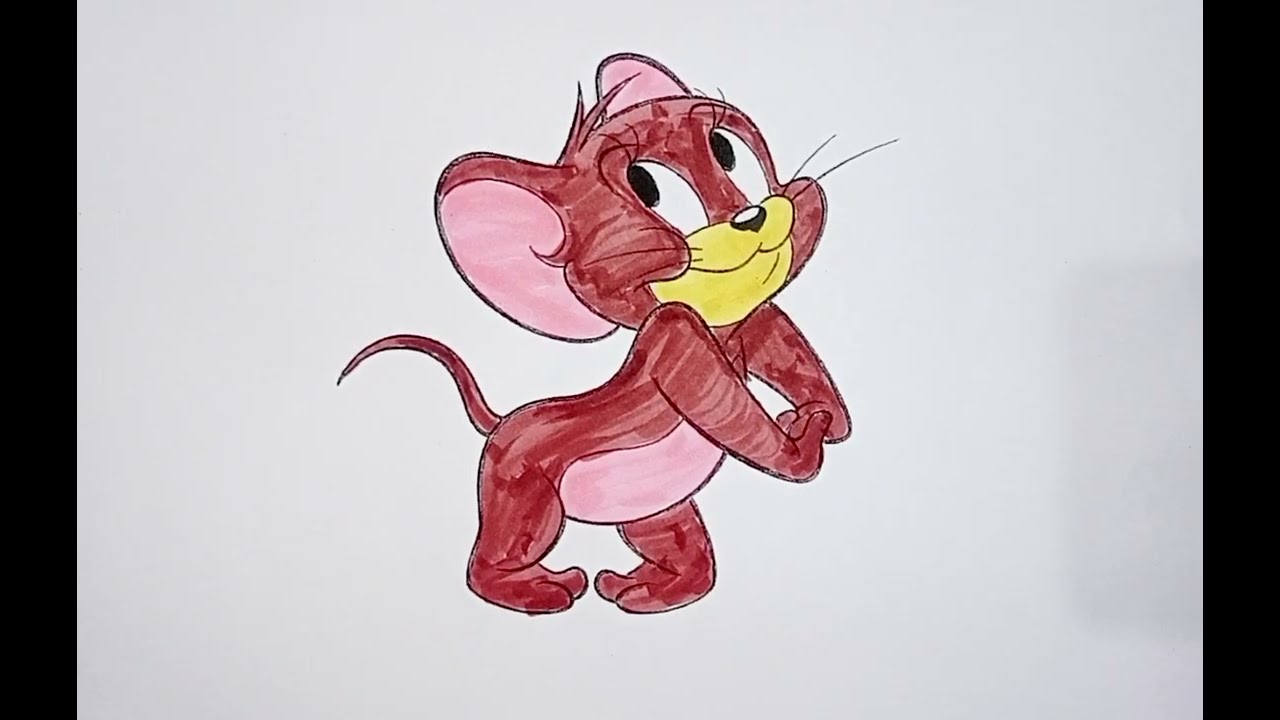 How to draw Jerry mouse happy / Tom and jerry Drawing , painting and ...