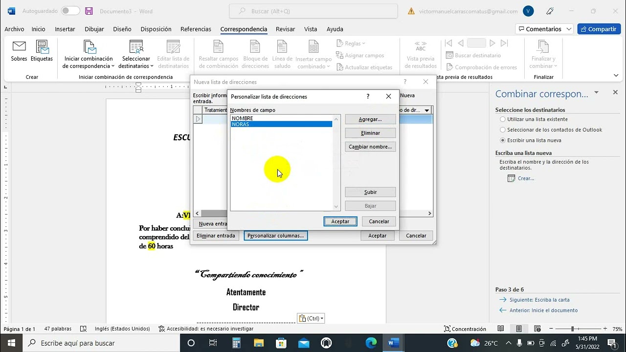 COMO HACER UNA CARTA MODELO I WORD VICTOR - YouTube