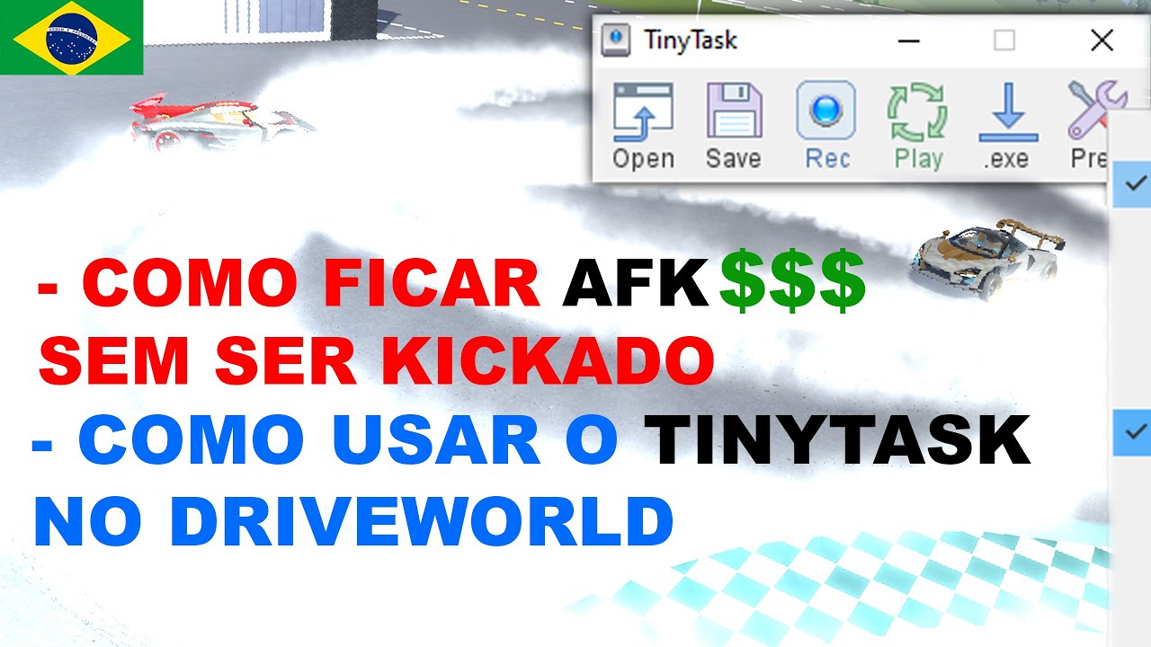 Como ficar AFK e como usar o TinyTask no DriveWorld ( PT ) #driveworld #roblox #afk #afkfarm # ...