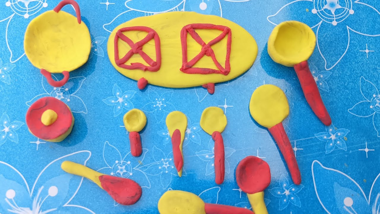 Amazing technique make kitchen set pymr clay Miniature clay kitche... # ...