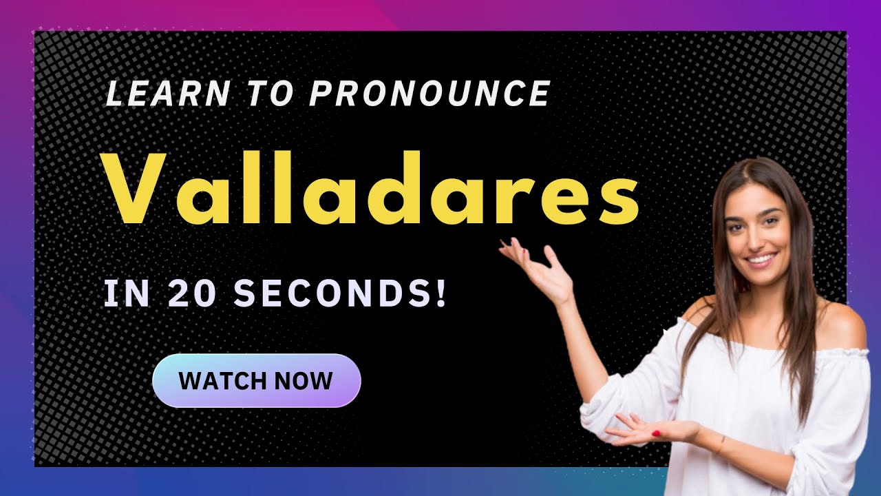 How to Pronounce Valladares (US/American Pronunciation) with Audio and ...