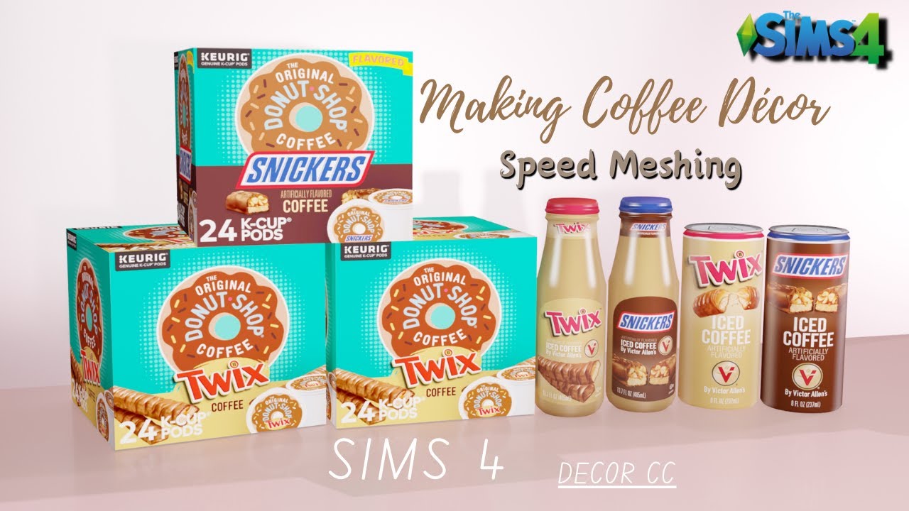 Making Candy Flavor Coffee😊- SPEED MESH COFFEE DECOR SIMS 4 + LINK ...