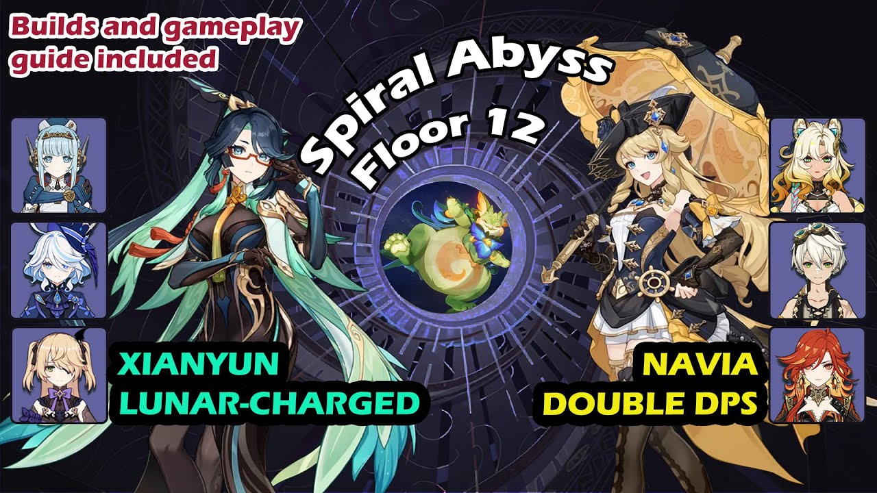 (5.8) Xianyun Lunar-Charged, Navia Double DPS - Genshin Impact Spiral Abyss Floor 12 - YouTube