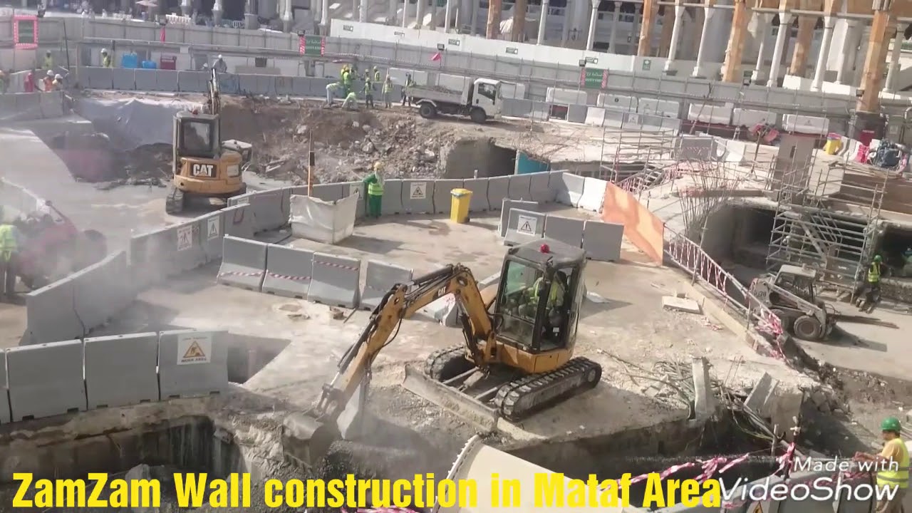 ZamZam Well Construction In Mataf Area Makkah Al Haram #MAKKAH # ...