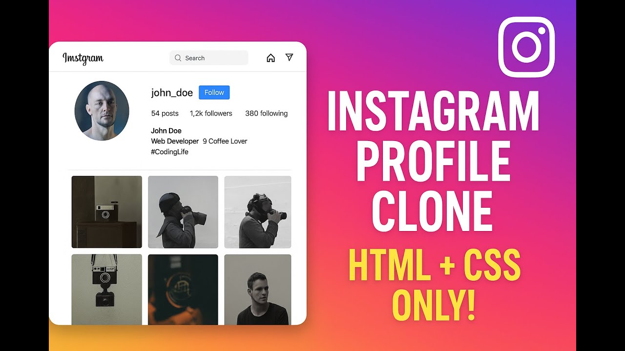 Create an Instagram Profile Page Using HTML and CSS | UI Clone Tutorial ...