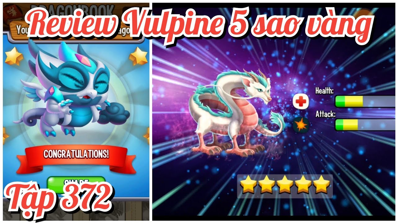 Dragon city tập 372: Review Vulpine Dragon 5 sao vàng & rồng gió bắc ...