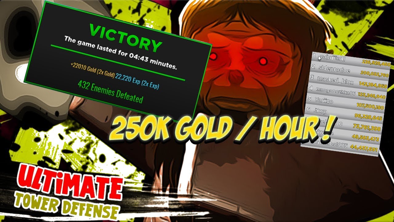 New Best SOLO UTD GOLD FARM METHOD! 270k/h | Ultimate Tower Defense ...
