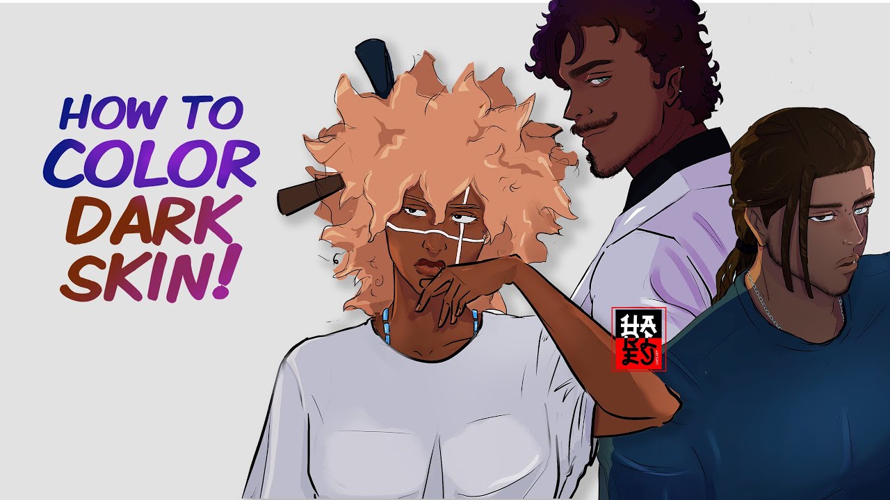 How To Color Dark Skin Characters Tutorial / Simple and Detailed - YouTube