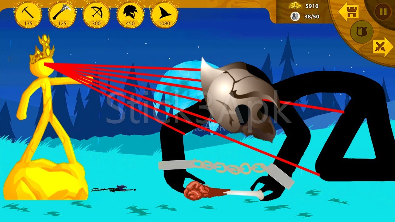 NEW GOLDEN BASE STATUE X999999 LASER BEAM ATTACK FINAL BOSS | Stick War ...