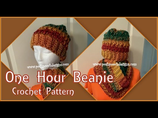 One Hour Chunky Crochet Beanie Free Pattern And Video