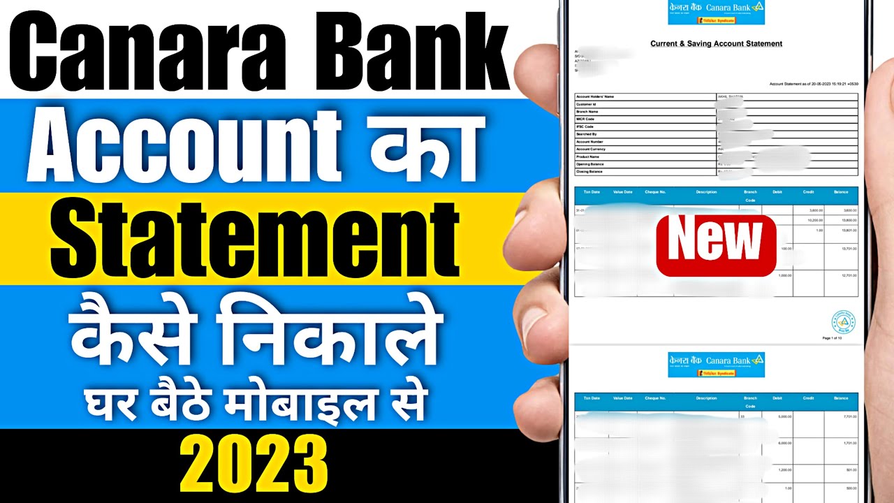 Canara Bank Ka Statement Kaise Nikale 2023 | Canara Bank Statement Pdf ...