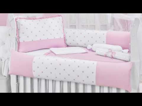 Kit Berço Menina Lótus Rosa Claro 100% algodão 10 peças