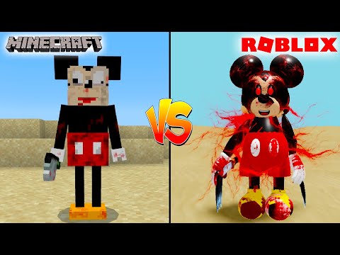 MINECRAFT MICKEY MOUSE EXE VS ROBLOX MICKEY MOUSE.EXE - WHO WILL WIN?