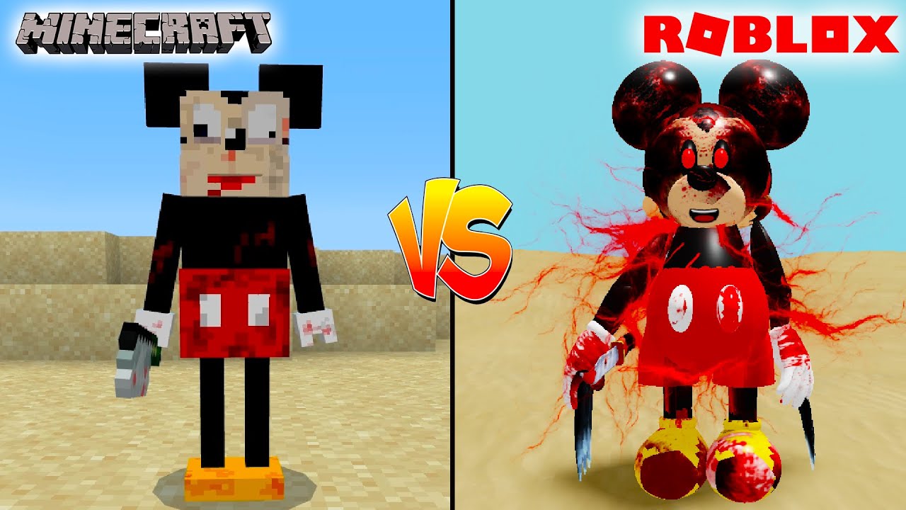 MINECRAFT MICKEY MOUSE EXE VS ROBLOX MICKEY MOUSE.EXE - WHO WILL WIN ...