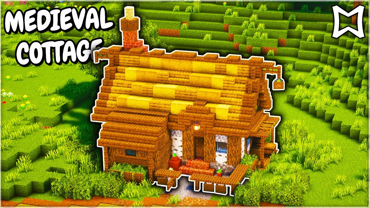 Minecraft: Simple Medieval Oak Cottage Survival House | Tutorial - YouTube