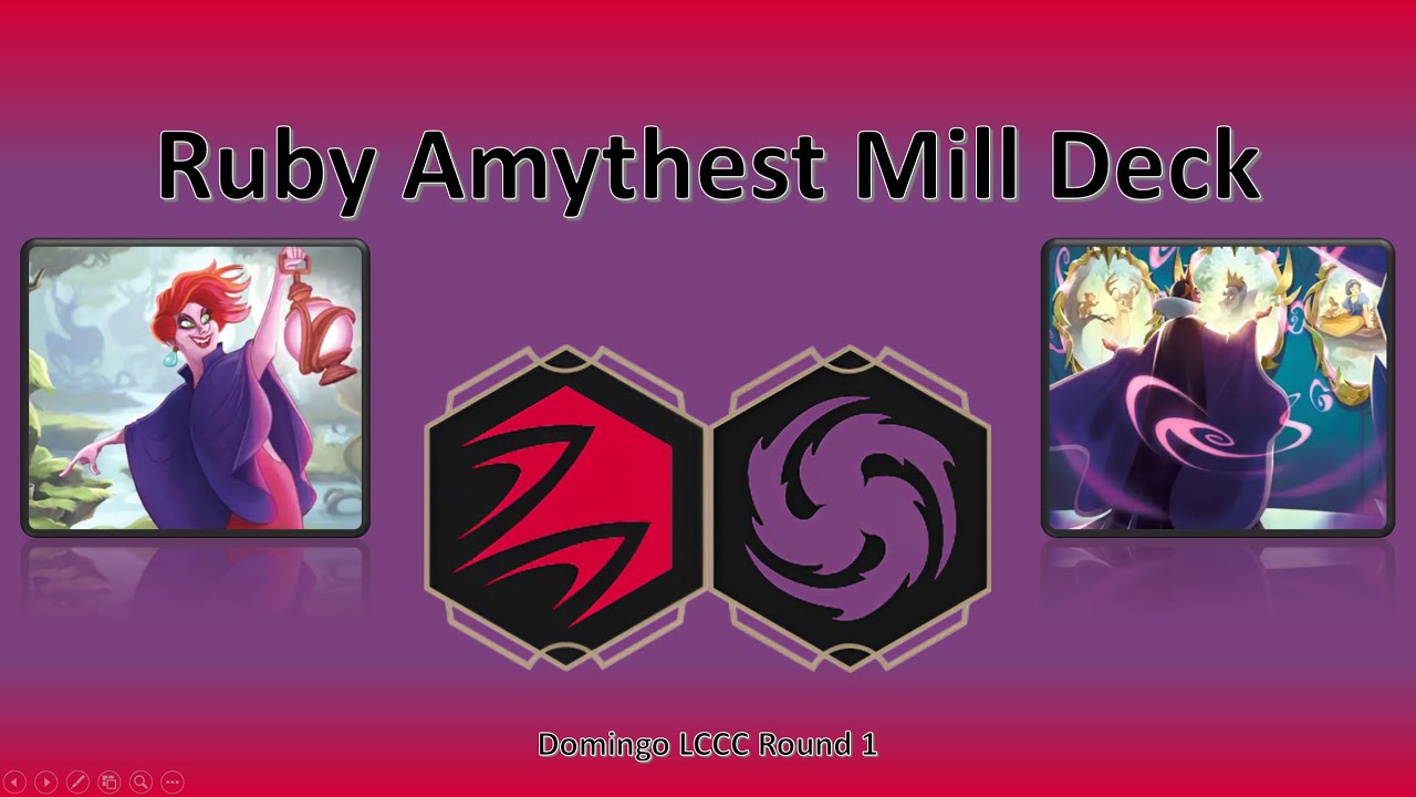Disney Lorcana Ruby Amythest Mill Deck Game Play - YouTube