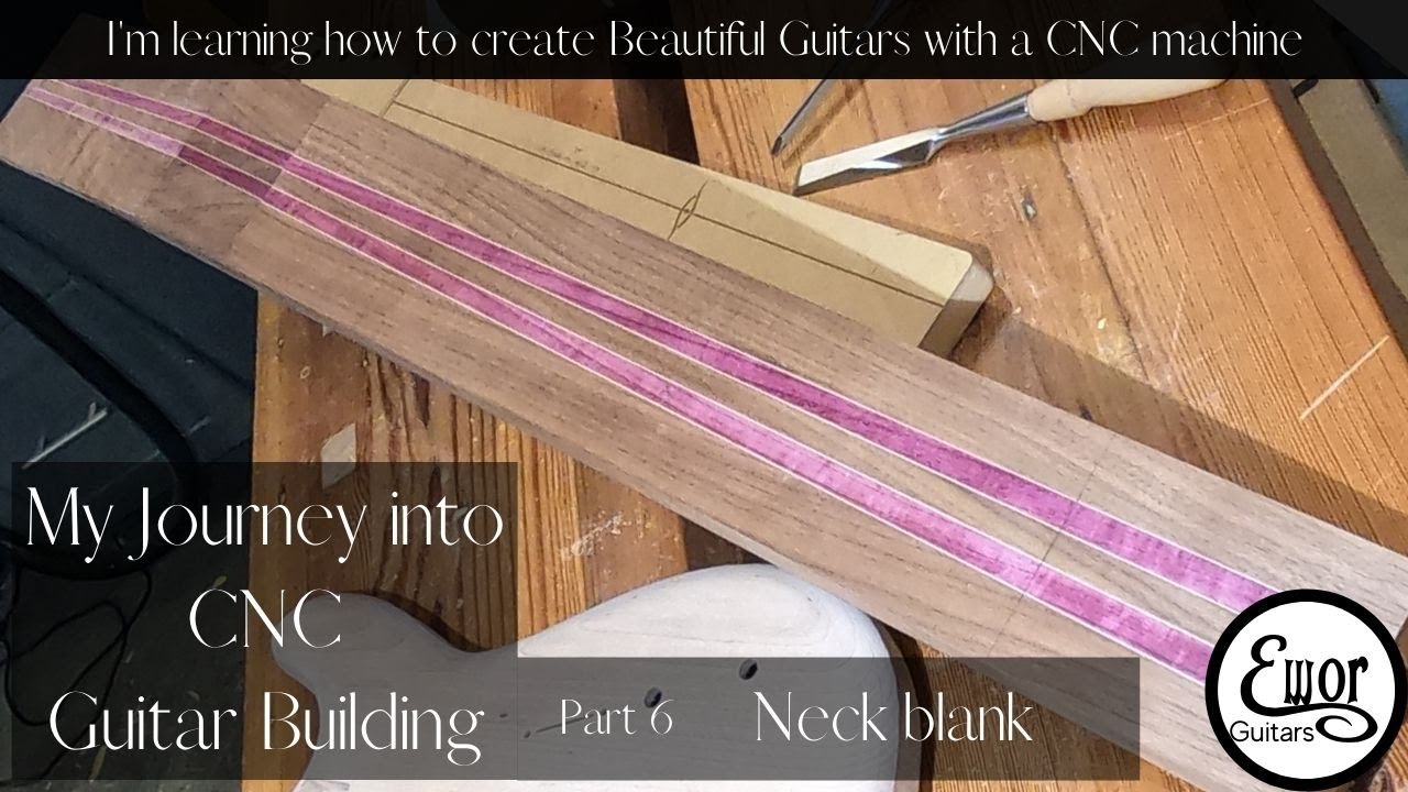 How to make a multi laminate neck blank with tapered stripes - YouTube